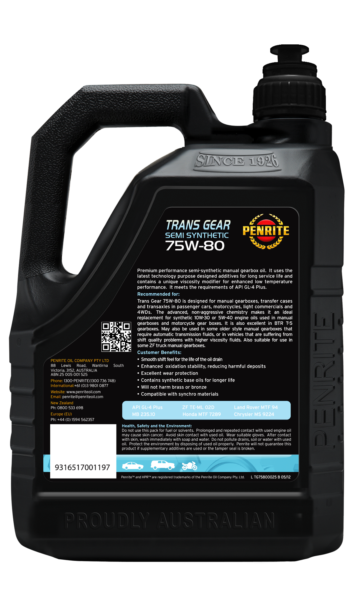 TRANS GEAR 75W-80 (Semi Syn.) | Penrite Oil